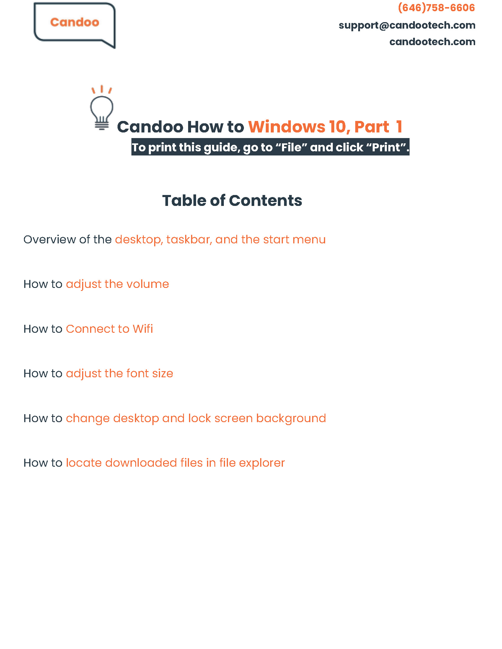 Candoo How to Windows 10 Basics, Part 1 – CandooTech