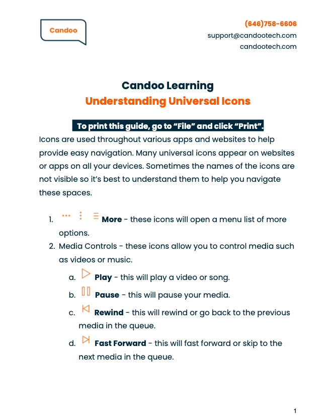 Candoo How to: Universal Icons and Symbols – CandooTech